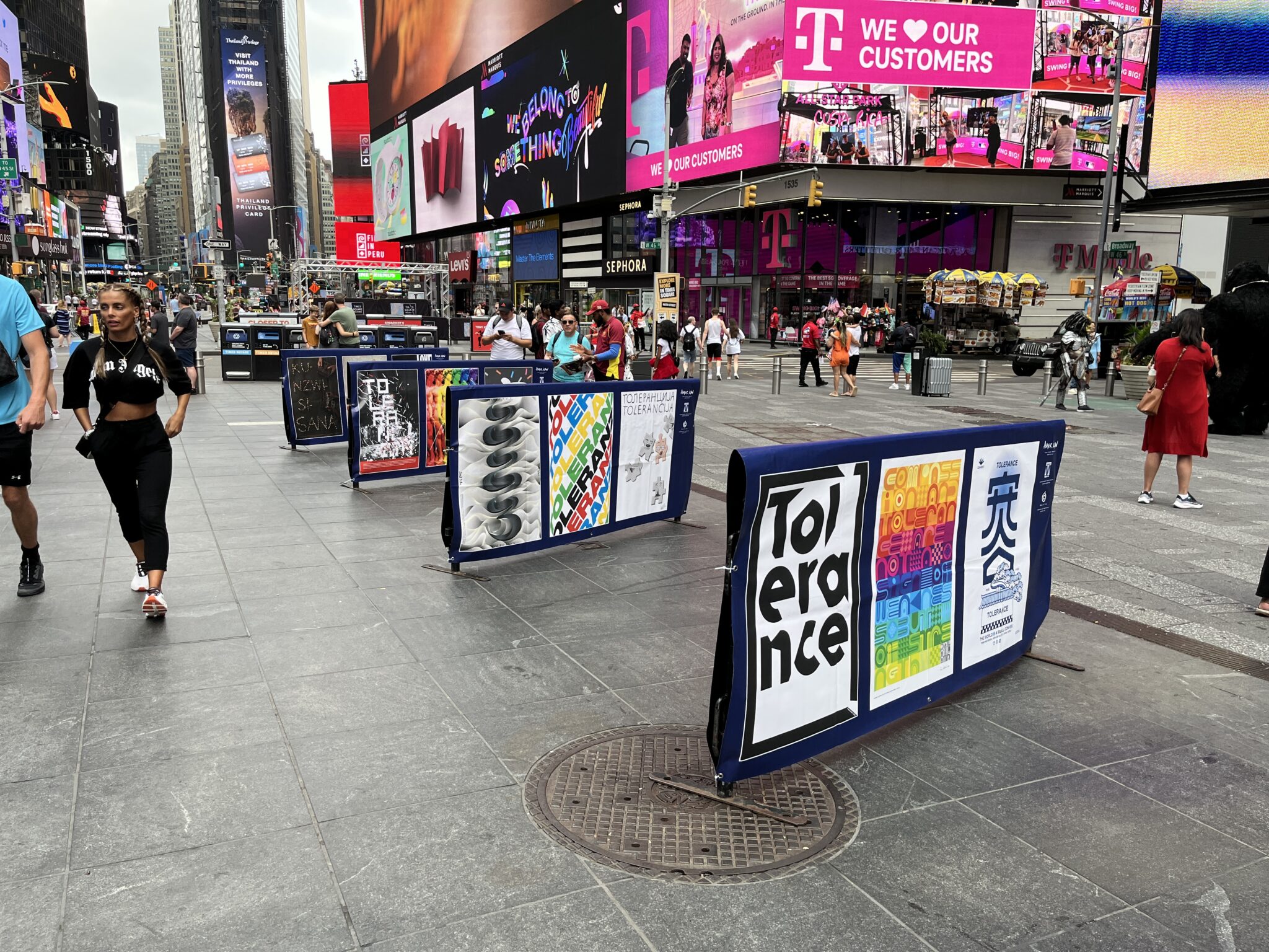 Tolerance Project Poster Show 2023 in Times Square, NY. | 対馬デザイン事務所