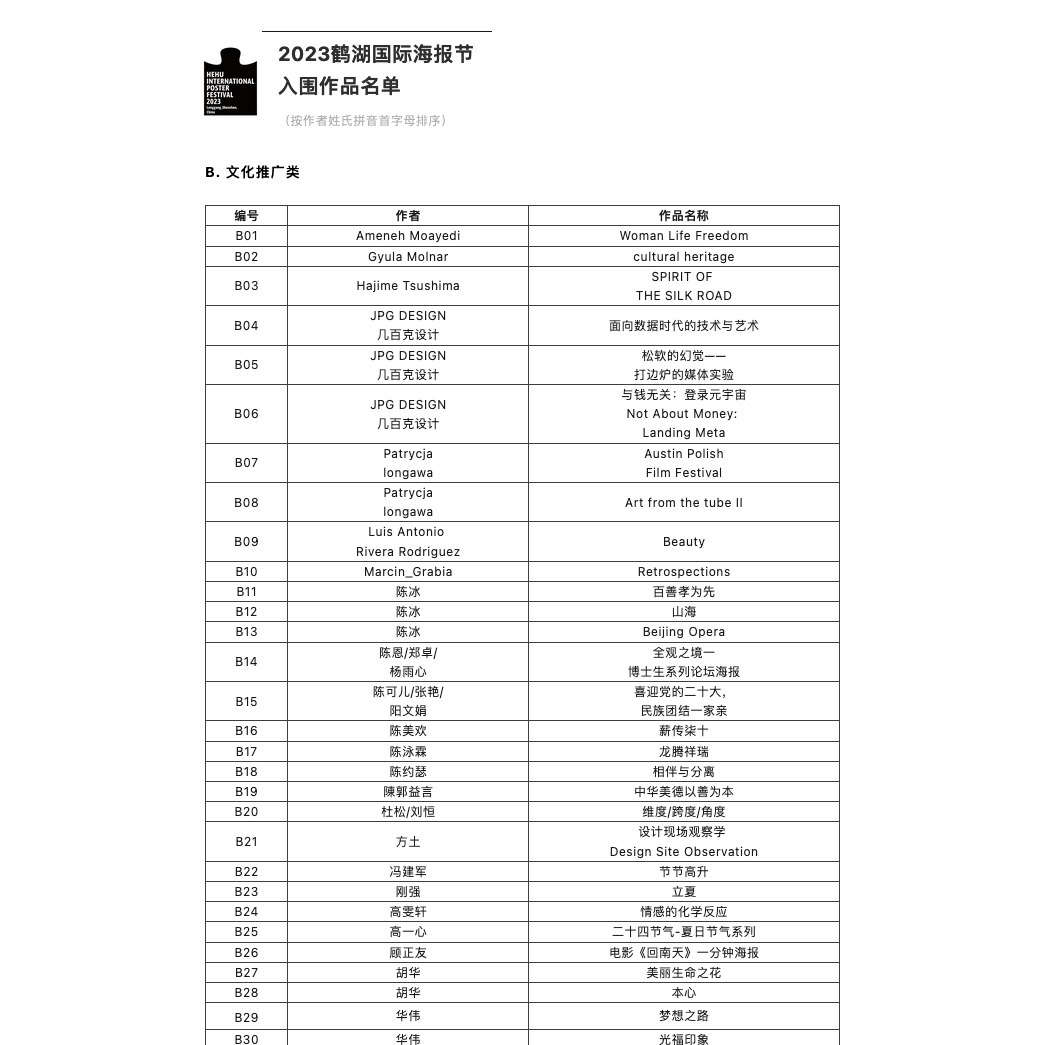 HEHU INTERNATIONAL POSTER FESTIVAL 2023 : SELECTED | 対馬デザイン事務所